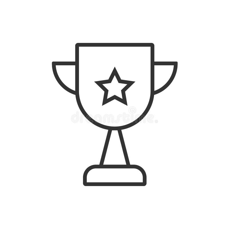 Trophy Icon on Black and White Background Stock Vector - Illustration ...