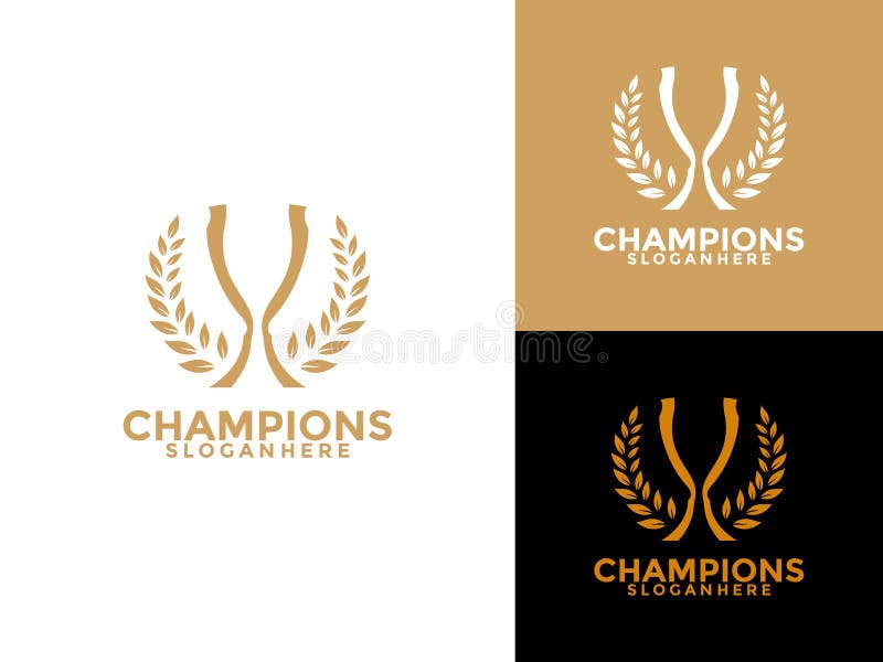 Trophy with Start Logo Icon Design Template Flat Vector Illustration ...