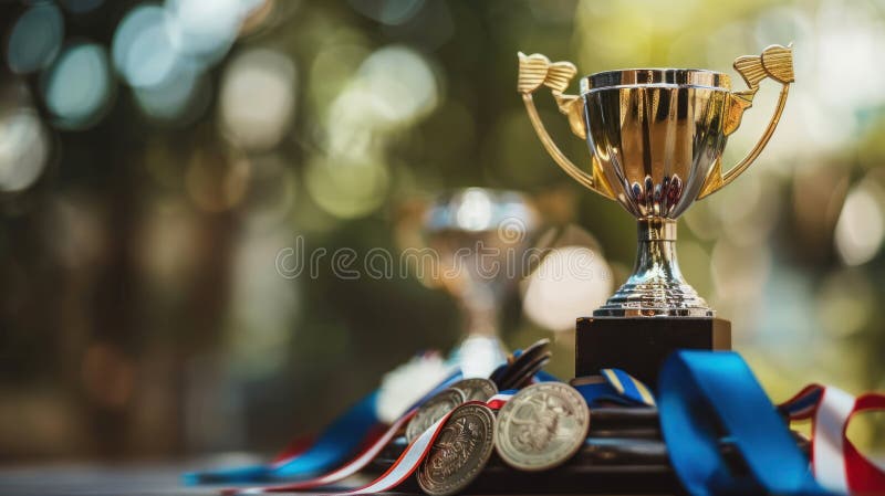 A Trophy and Medals on a Pedestal, Highlighting the Rewards and ...