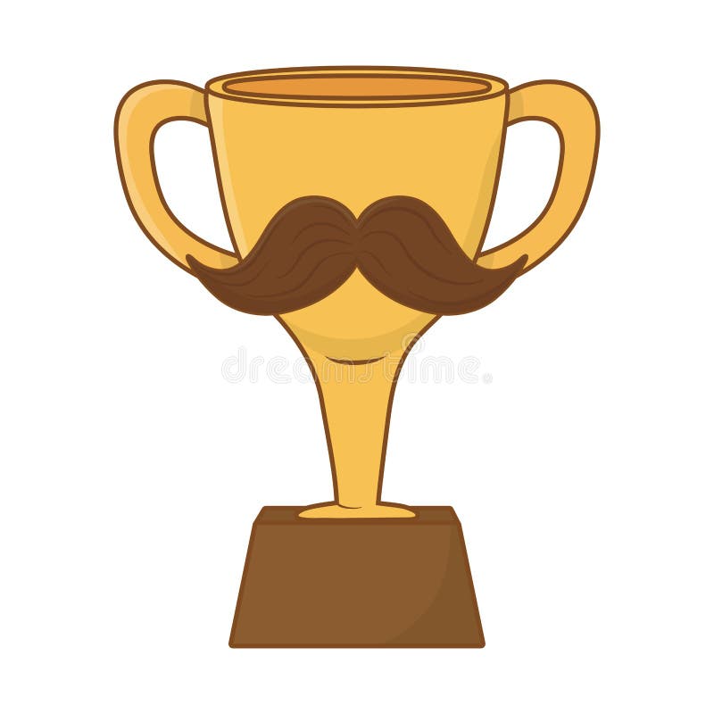 Trophy with Moustache Bow Tie and Signboard Black and White Stock ...