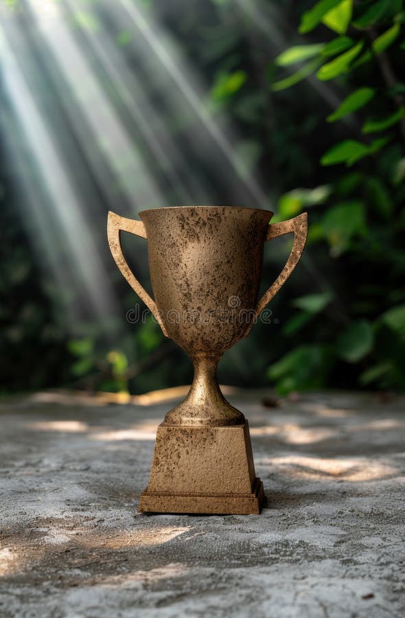 Trophy in nature stock illustration. Illustration of moss - 325462879