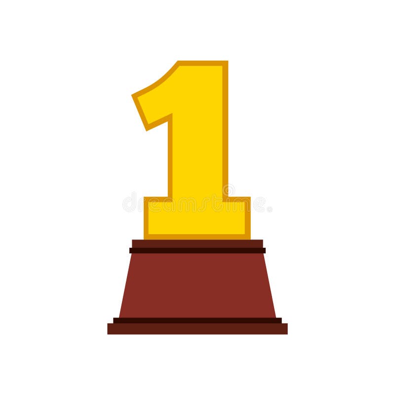 Number one trophy icon stock vector. Illustration of achievement - 85738454