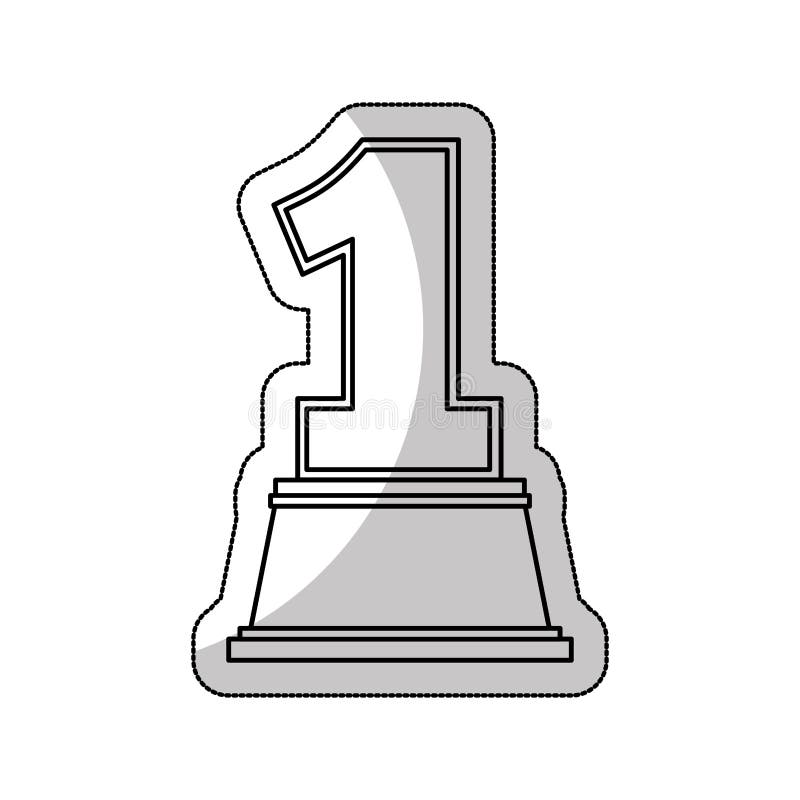 Trophy Number One Award Isolated Icon Stock Illustration - Illustration ...