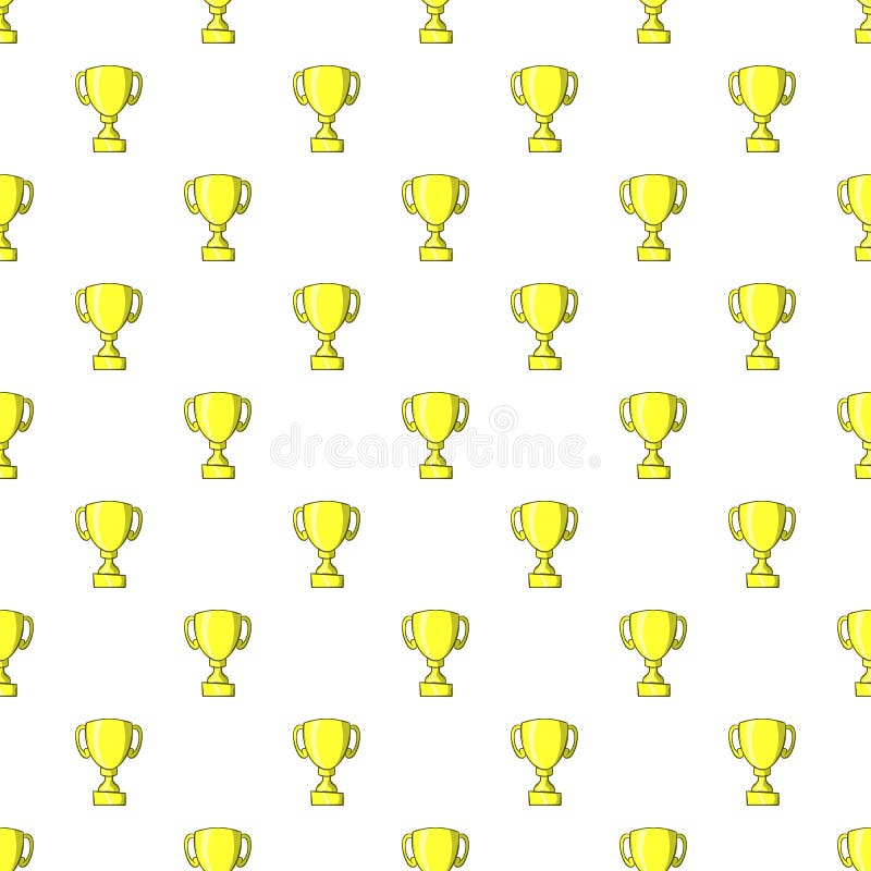 Trophy Pattern, Cartoon Style Stock Vector - Illustration of gold ...