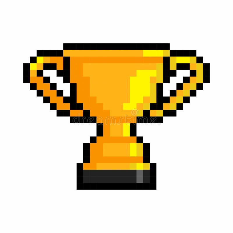 Trophy pixel art design stock vector. Illustration of pattern - 351674899