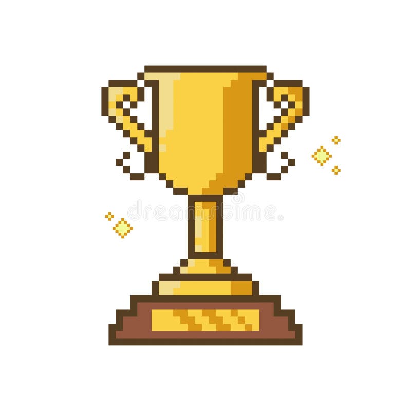 Bit Pixel Gold Trophy Stock Illustrations – 128 Bit Pixel Gold Trophy ...