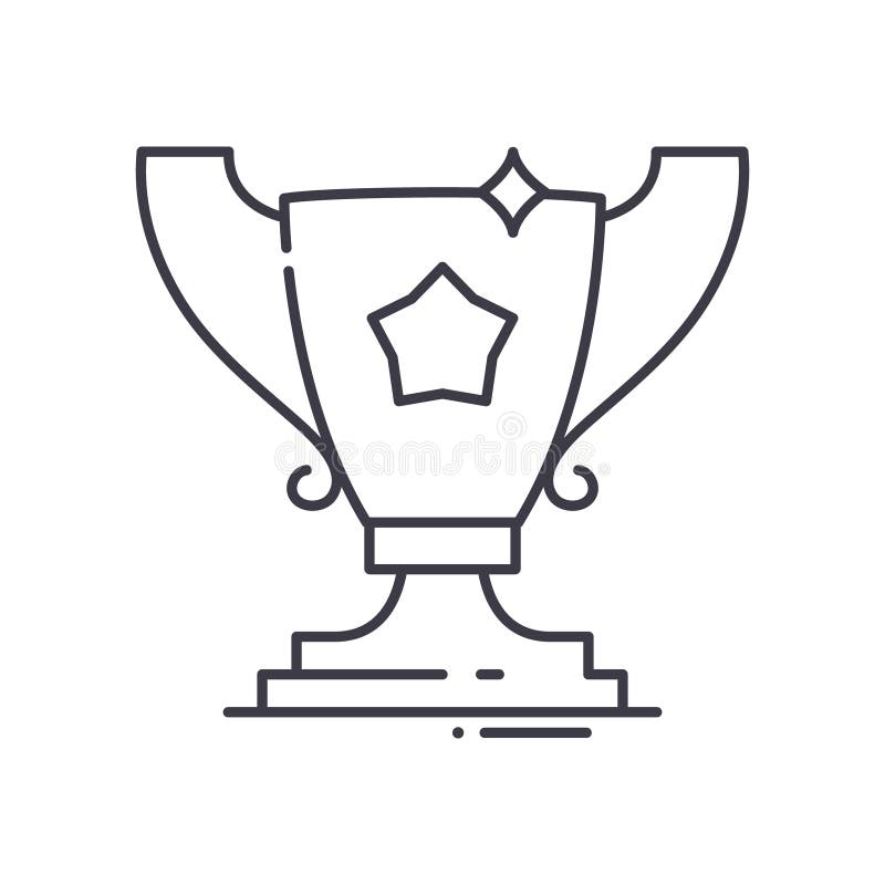 Trophy Prize Icon, Linear Isolated Illustration, Thin Line Vector, Web ...