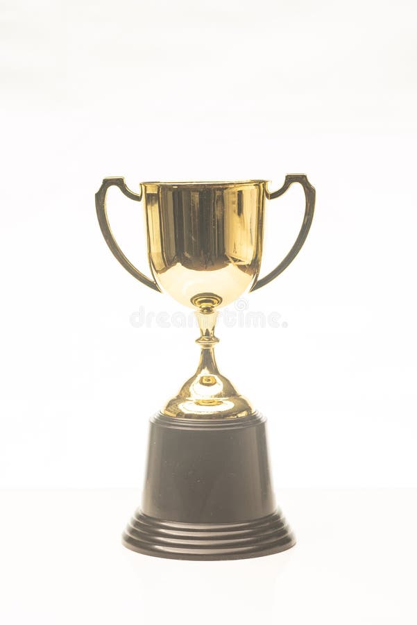 Trophy Isolated Against White Stock Image - Image of award, metallic ...