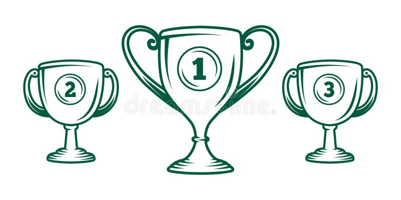 Trophy Logo Design Template. Set of Trophies. Vector and Illustration ...