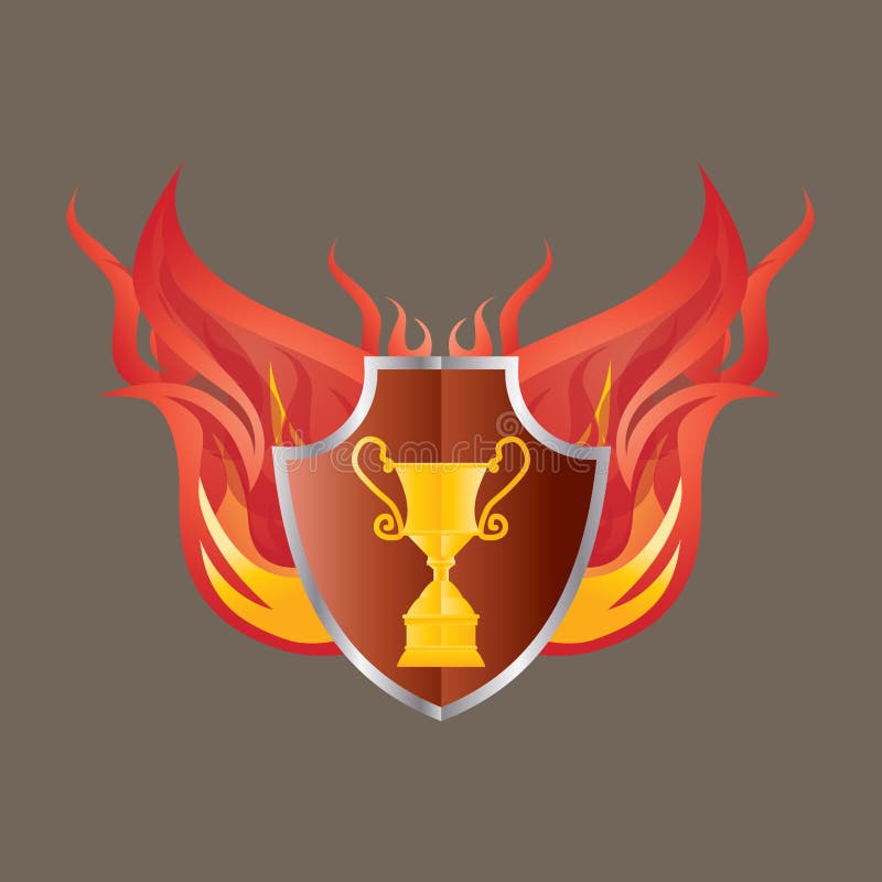 Shield with flames stock vector. Illustration of isolated - 14765992