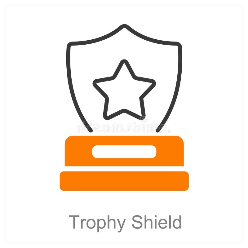 Trophy Shield and Medal Icon Concept Stock Vector - Illustration of ...