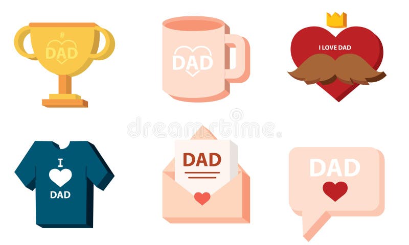 Trophy Shirt Mail Dad Pack. Vector Stock Illustration - Illustration of ...