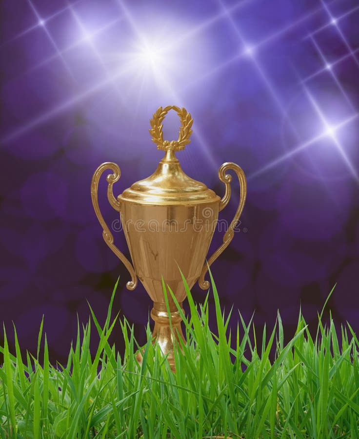 Trophy sitting on grass stock photo. Image of perfection - 14960476