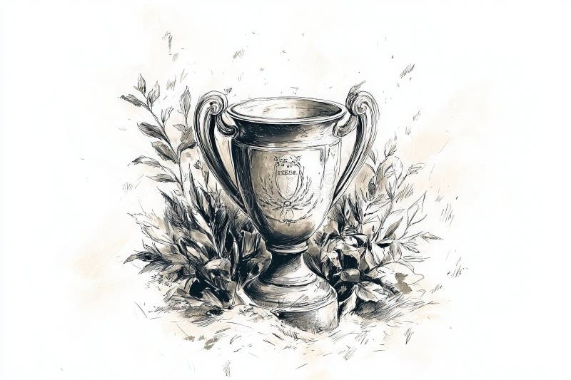 Trophy Sketch: an Elegant Depiction of a Trophy, Highlighting Its ...