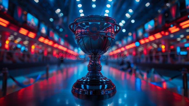 Trophy in Spotlight at Esports Event - Generative Ai Stock Illustration - Illustration of ...