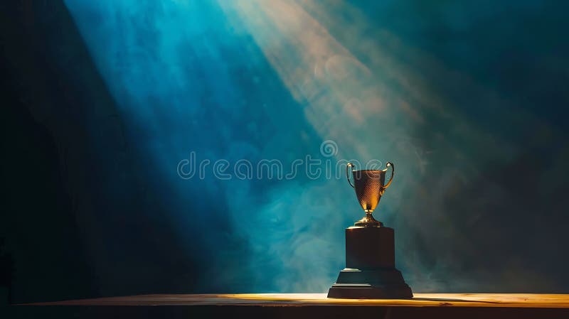 Trophy on Stage with Spotlight Stock Illustration - Illustration of ...