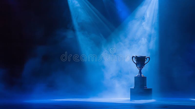 Trophy on Stage with Spotlight Stock Illustration - Illustration of ...