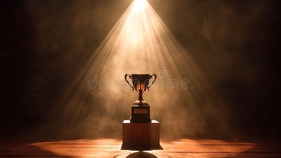 Trophy on Stage with Spotlight Stock Illustration - Illustration of ...