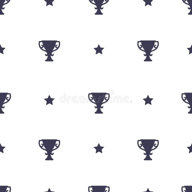 Trophy and Star Minimalist Pattern Stock Illustration - Illustration of ...