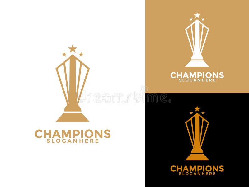Trophy with Start Logo Icon Design Template Flat Vector Illustration ...
