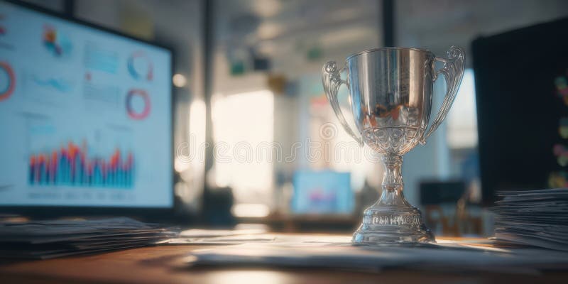 The Trophy Symbolizing Achievement in a Modern Office Environment with ...