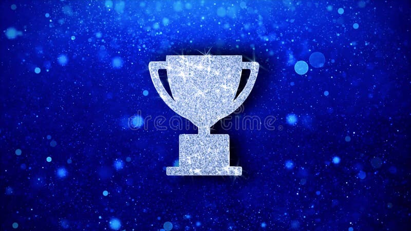 Trophy Win Cup Icon Blinking Glitter Glowing Shine Particles. Stock ...