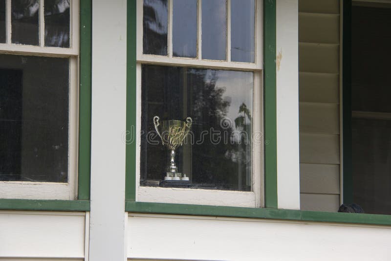 Trophy in the window stock image. Image of cottage, paint - 223435387