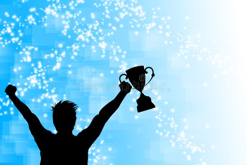 Trophy winner celebration stock illustration. Illustration of glow ...