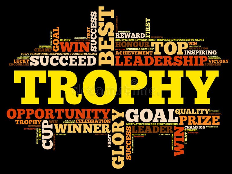 Trophy word cloud collage stock illustration. Illustration of ...