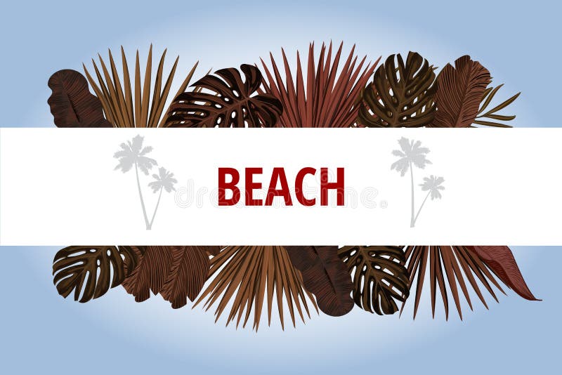 Tropic Leaves Background with Frame for Your Text. Eps10 Vector ...