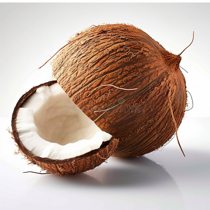 Tropical Allure Coconut Isolated on White Background, Ready for Editing ...