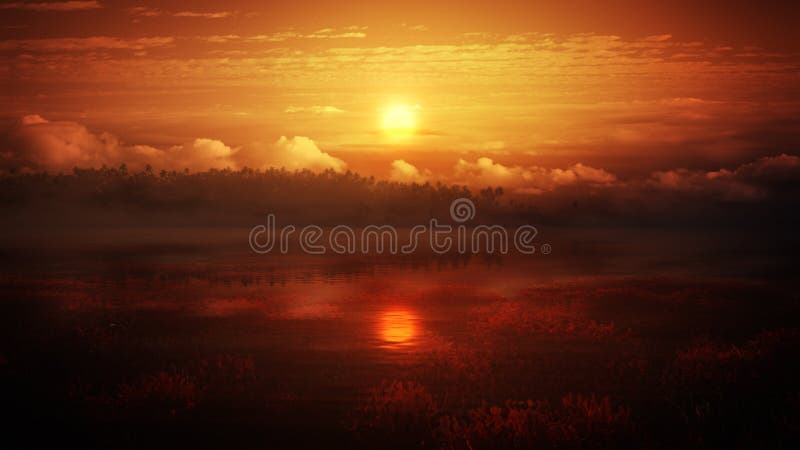 Tropical Amber Sky stock illustration. Illustration of natural - 32671166