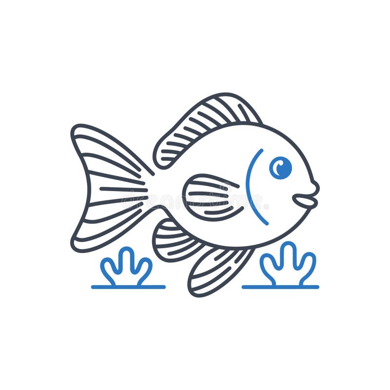 Tropical Aquarium Fish Icon Stock Vector - Illustration of fish, symbol ...