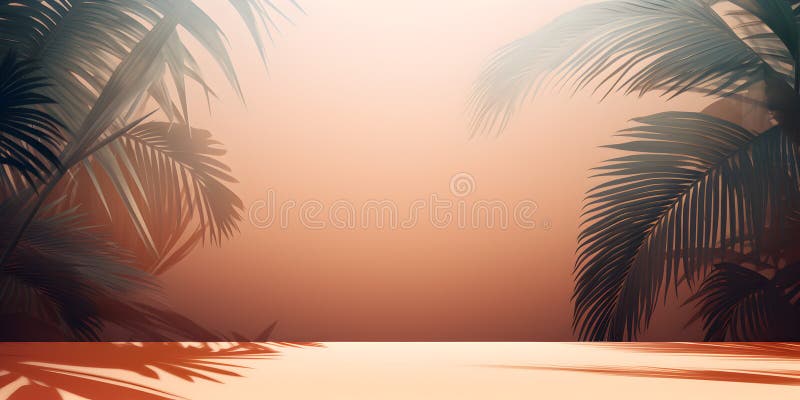 Empty Space with Palm Tree Background Stock Illustration - Illustration ...
