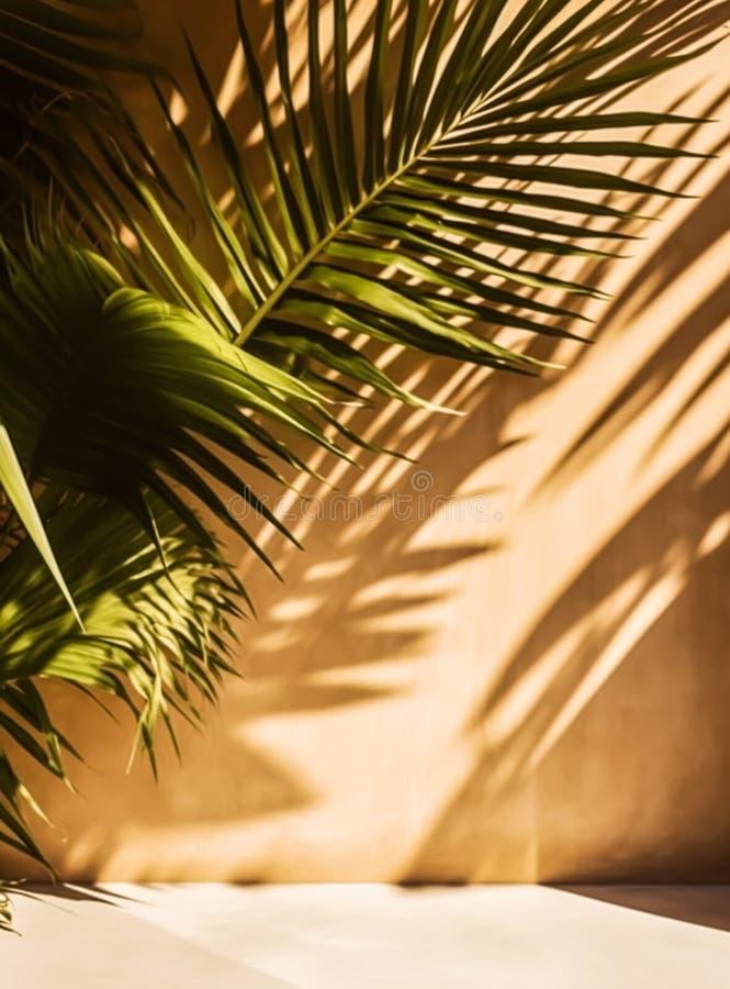 Tropical Background for a Product Placement, Palm Tree Leaves and ...