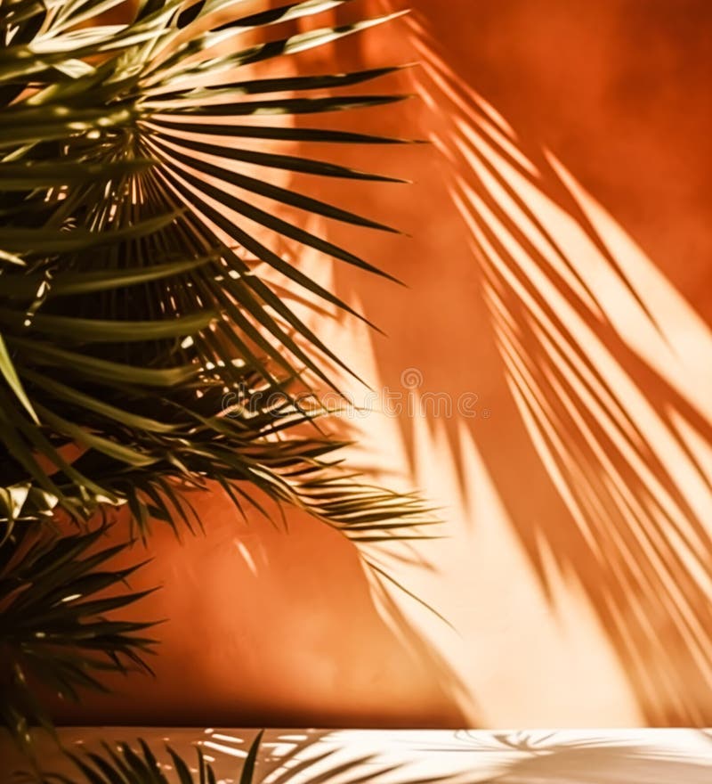 Tropical Background for a Product Placement, Palm Tree Leaves and ...