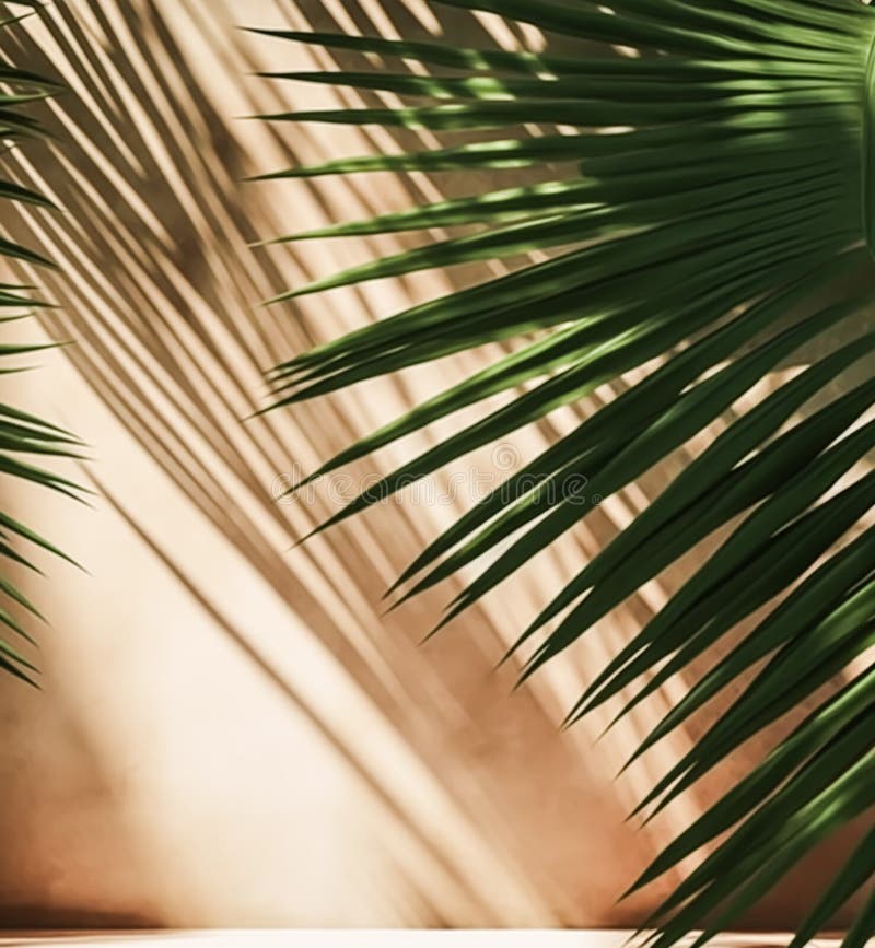 Tropical Background for a Product Placement, Palm Tree Leaves and ...