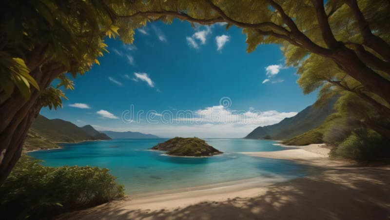 Tropical Beach. Ai Generated Stock Illustration - Illustration of ...