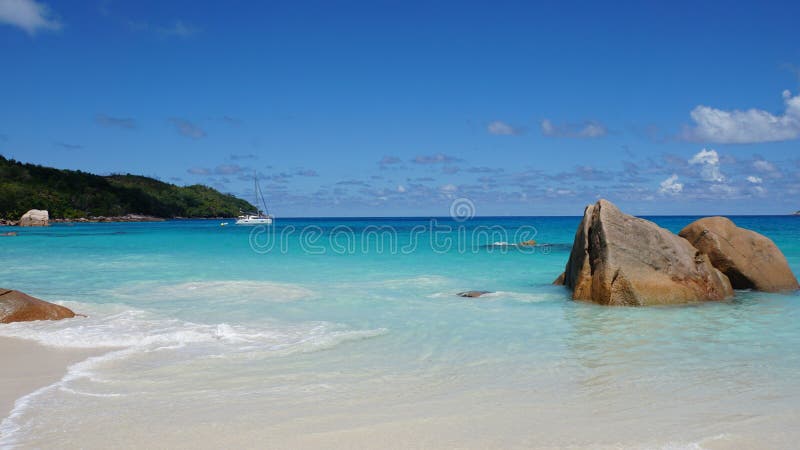 Tropical beach anse lazio stock photo. Image of tropics - 53872938