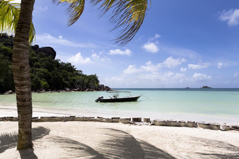 Tropical Beach, Anse Volbert at Praslin Island, Seychelles Stock Image ...