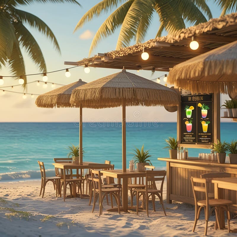 Tropical Beach Bar Drinks Cozy Seating X22 Stock Photos - Free ...