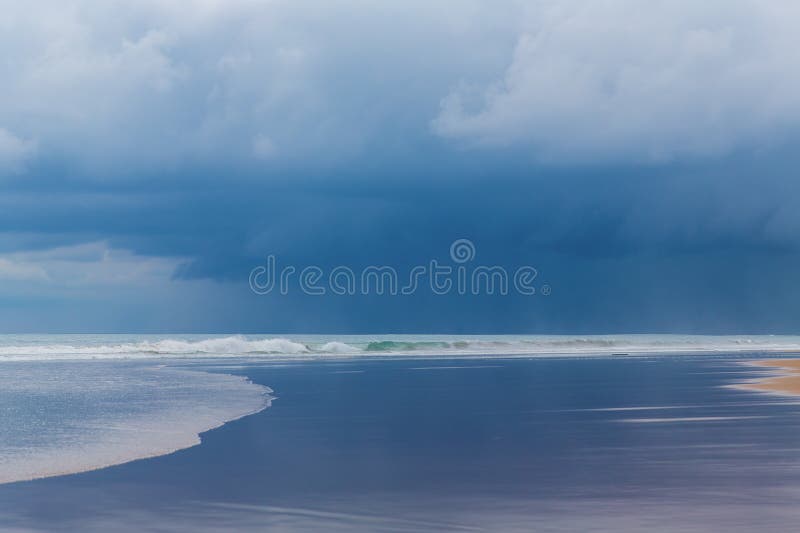 Tropical Beach and Beautiful Sea. Blue Sky with Clouds in the Ba Stock ...