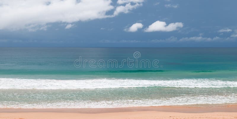Tropical Beach, Blue Sea and Sky. Wide Photo Stock Image - Image of ...
