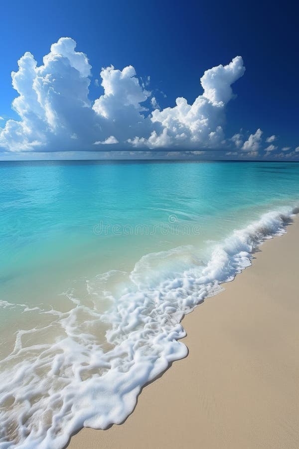 Tropical Beach with Clear Blue Water on the Islands Stock Image - Image ...