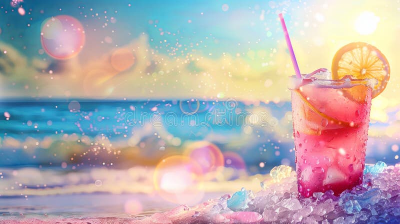 Tropical Beach Cocktail with Refreshing Summer Vibes Stock Photo ...