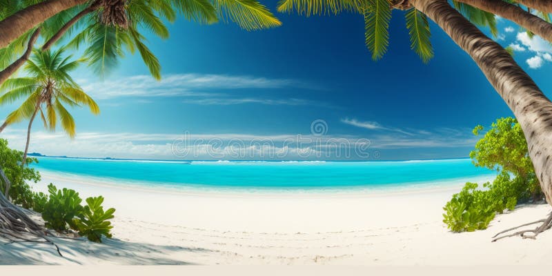 Tropical Beach. Created with Generative Ai Technology Stock ...