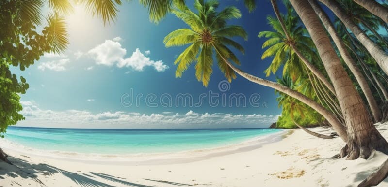 Tropical Beach. Created with Generative Ai Technology Stock ...