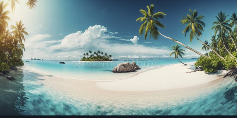 Tropical Beach. Created with Generative Ai Technology Stock ...