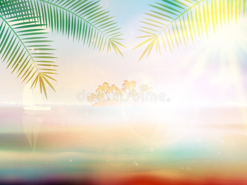 Tropical Beach Design Template. Stock Vector - Illustration of holiday ...