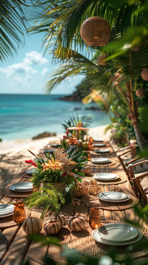 Tropical Beach Dinner Setup, Perfect for Romantic Evening and Exotic ...